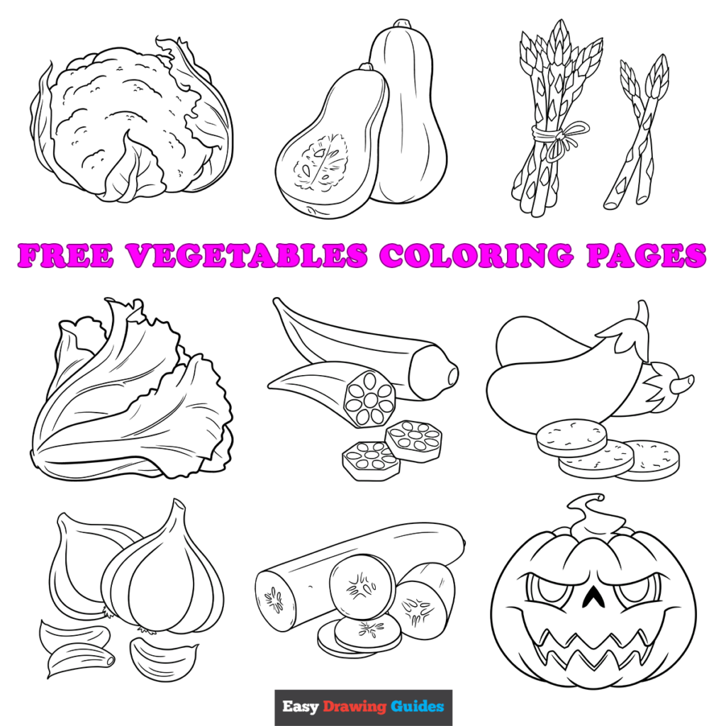 Free Printables Vegetables Coloring Pages for Kids