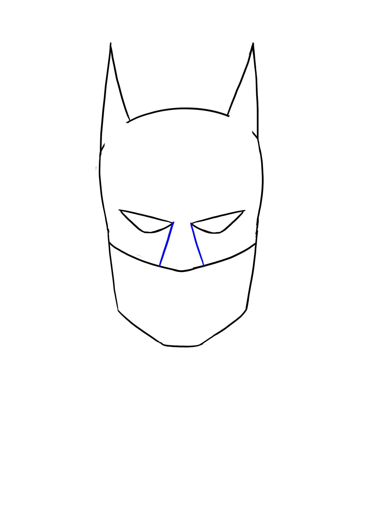 Simple Batman Face Batman Mask How To Draw Step By Step Tutorial By