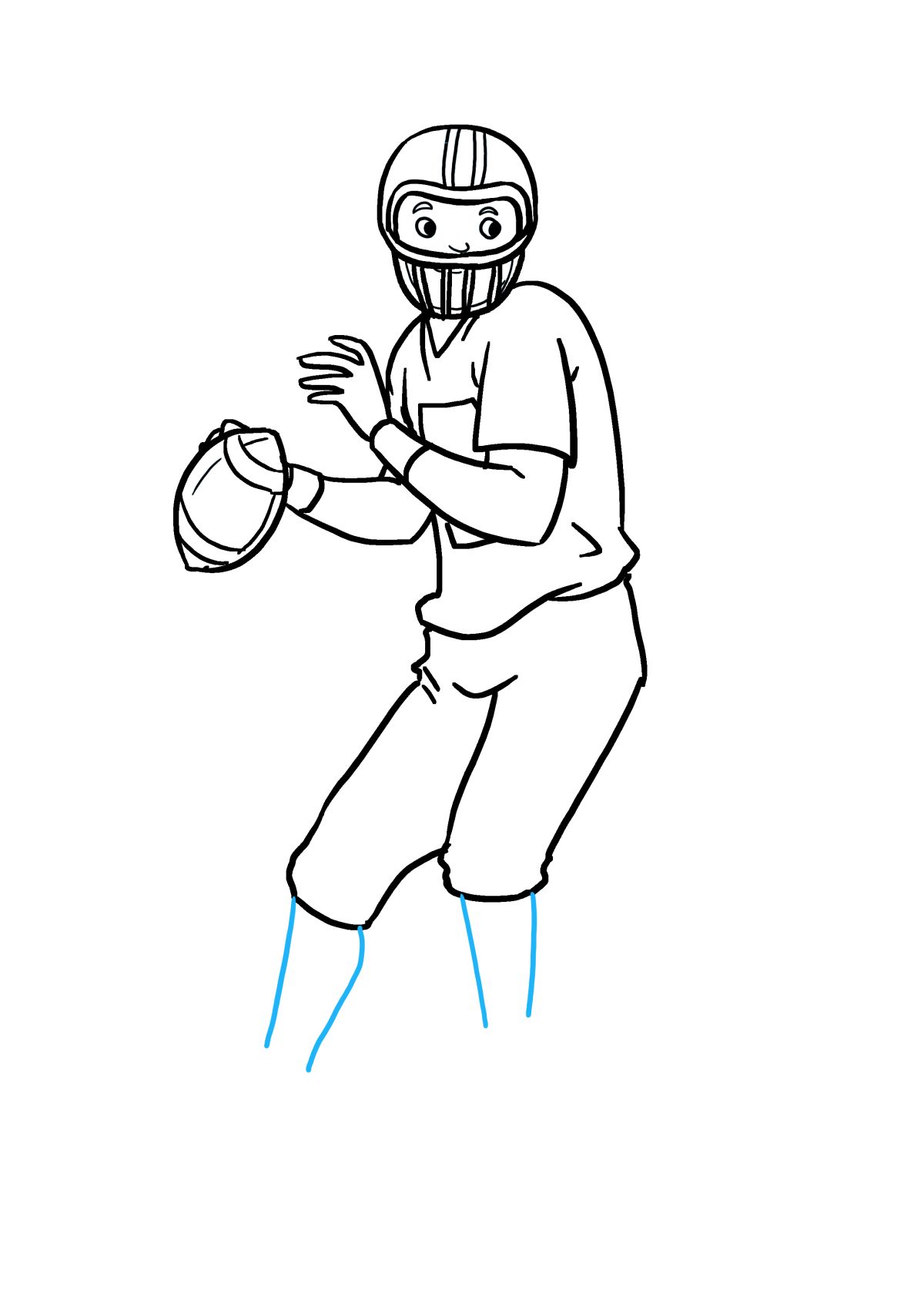 How To Draw Football Player Easy