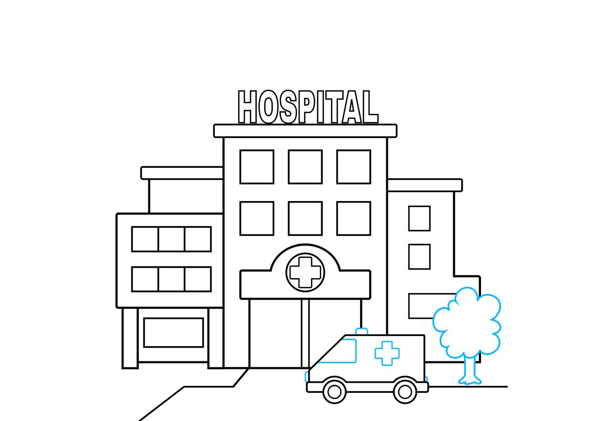 Hospital Bed Drawing Easy Step By Step