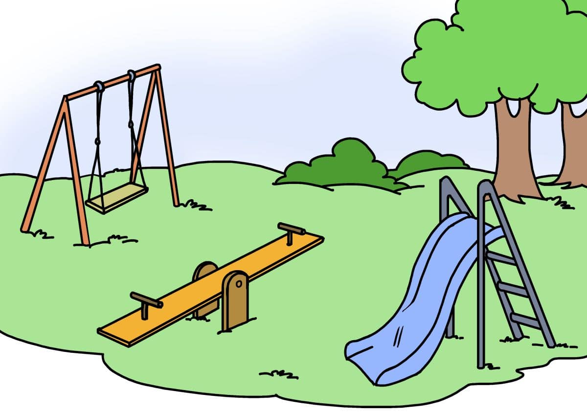 How To Draw Swing Set Easy