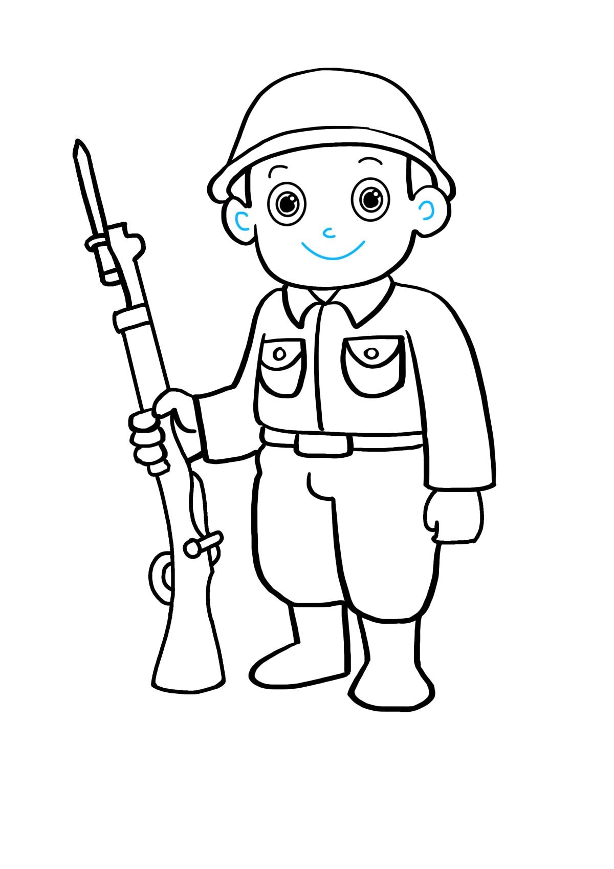 Army Soldier Drawing Easy