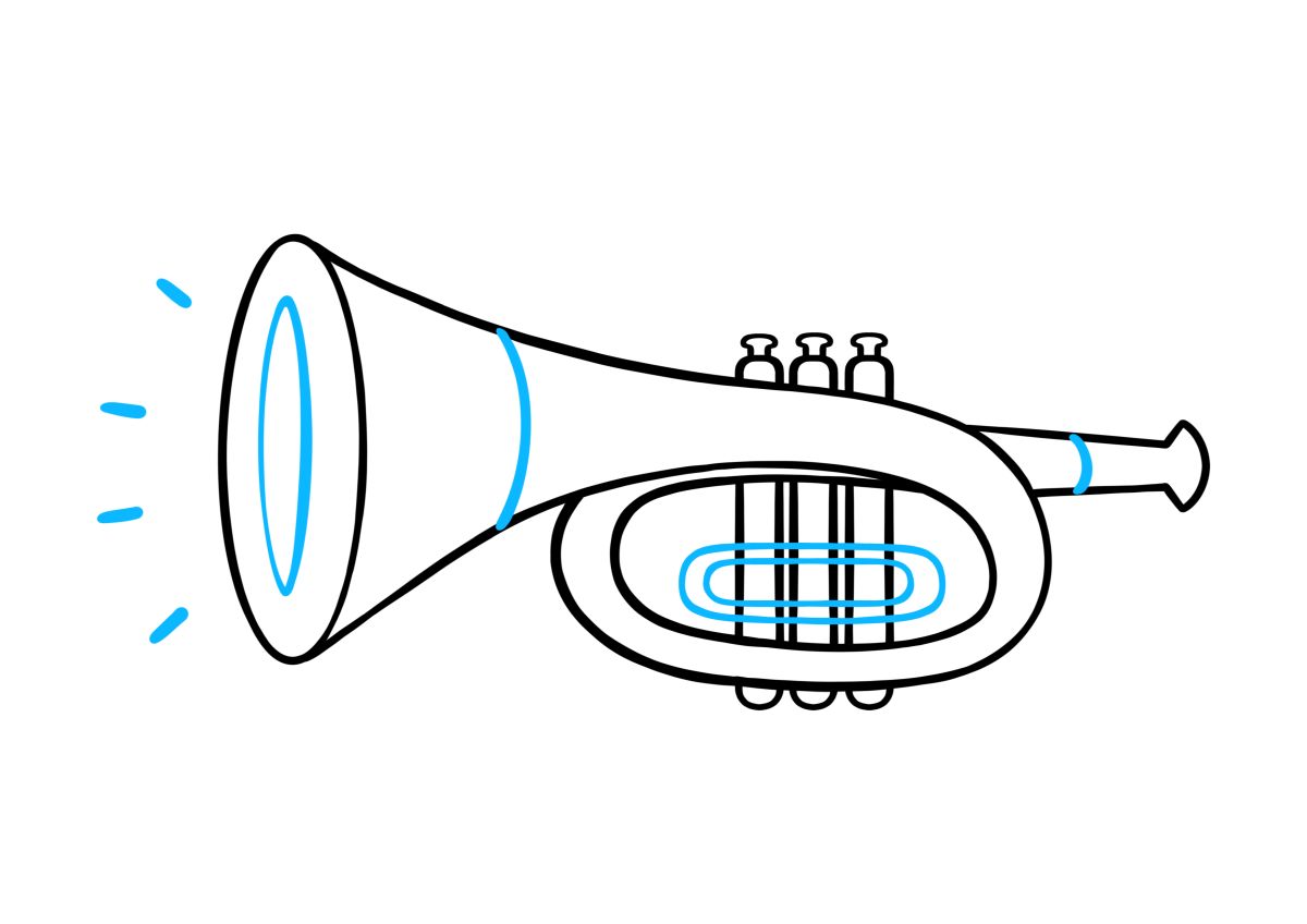 How To Draw Trumpet Step By Step Drawing Tutorials For
