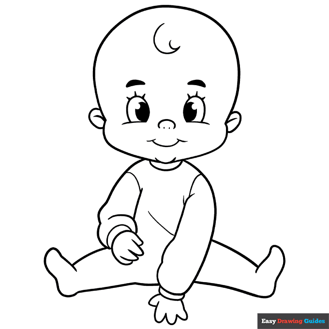 Baby Coloring Page Easy Drawing Guides Baby Coloring Page Easy Drawing Guides