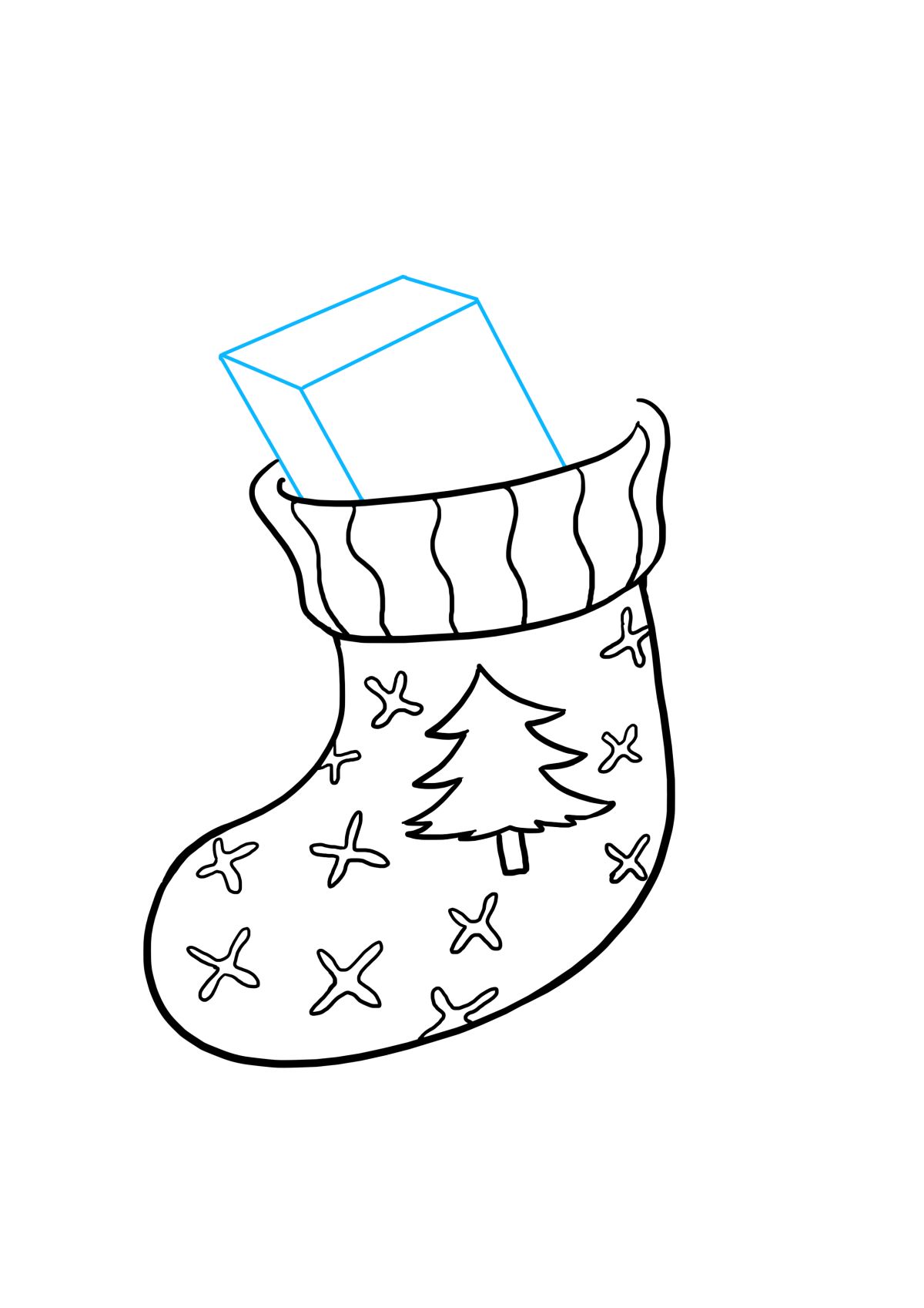 How To Draw Christmas Stockings How To Draw A Stocking Full Of Coal