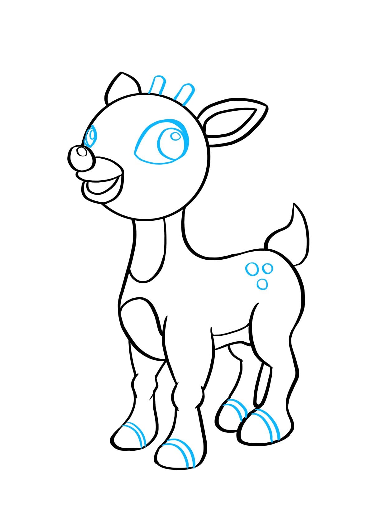 Rudolph Drawings Easy Easy How To Draw Rudolph Bodhizwasuen