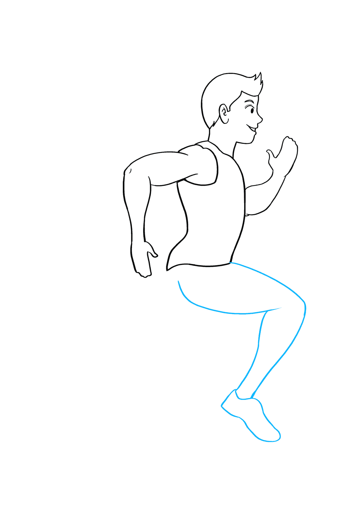 Person Running Fast Drawing