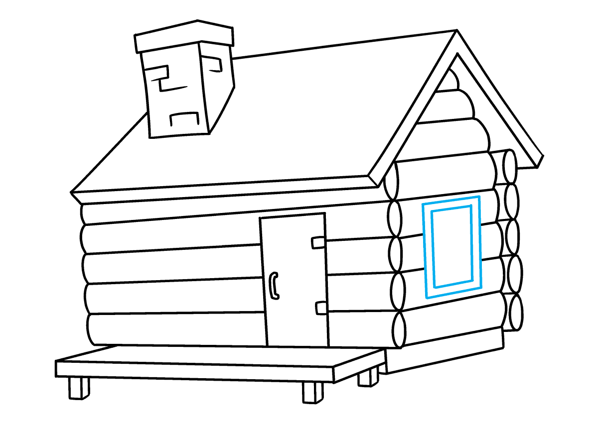 Basic Log Cabin Drawing