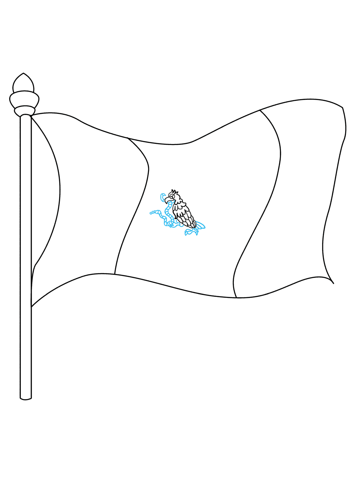 Easy Drawing Of Mexico Flag Mexican Flag Eagle Drawing | Free Download