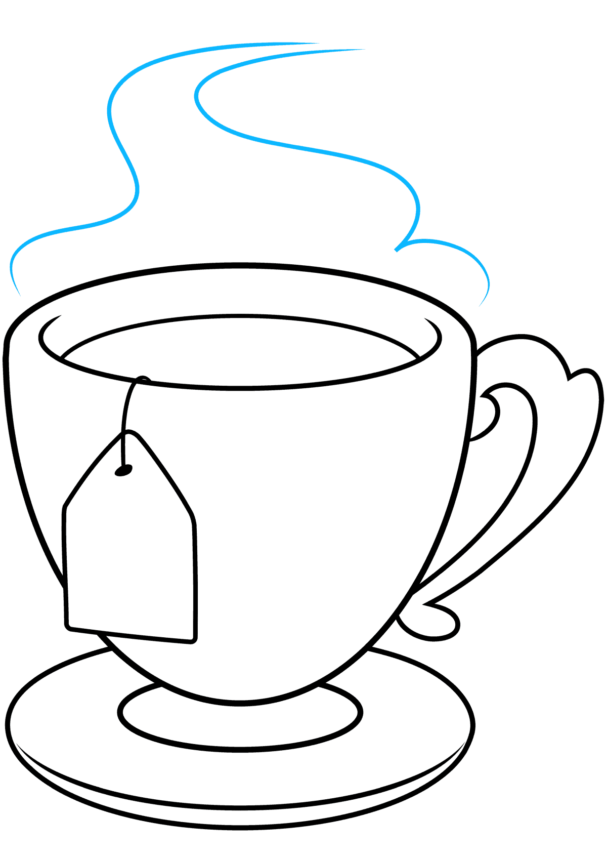 Cup Of Tea Drawing Step By Step