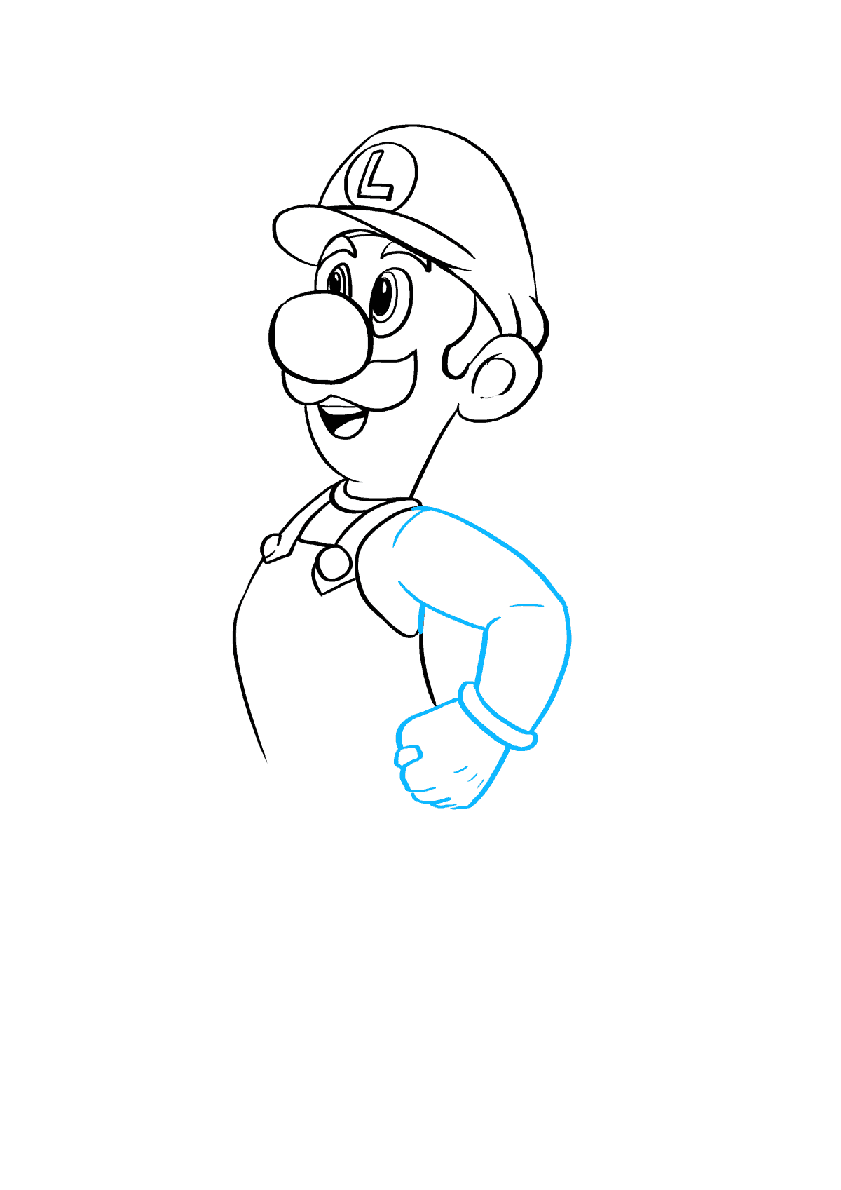 Luigi Cartoon Drawing Easy