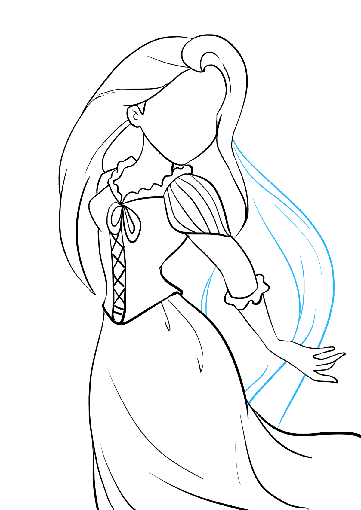 Tangled Drawing Easy Step By Step