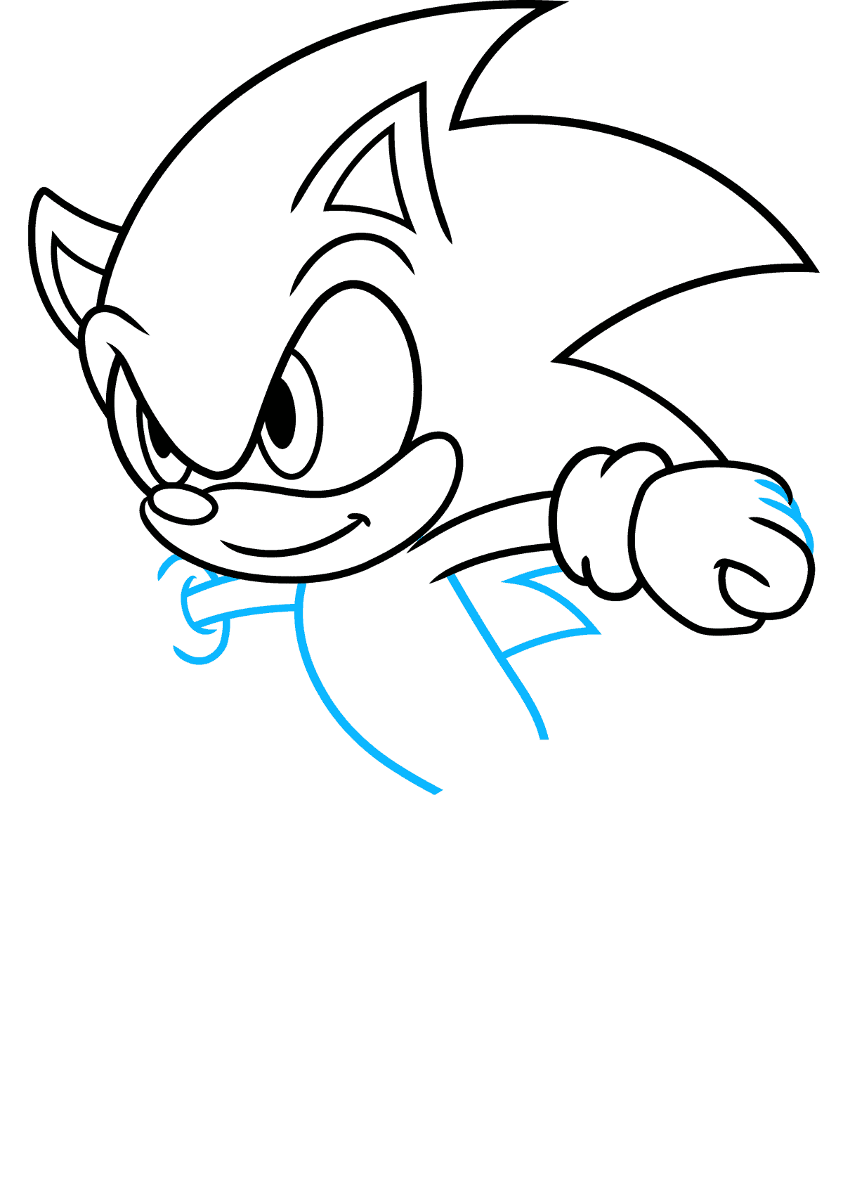 How To Draw Sonic Running Step By Step