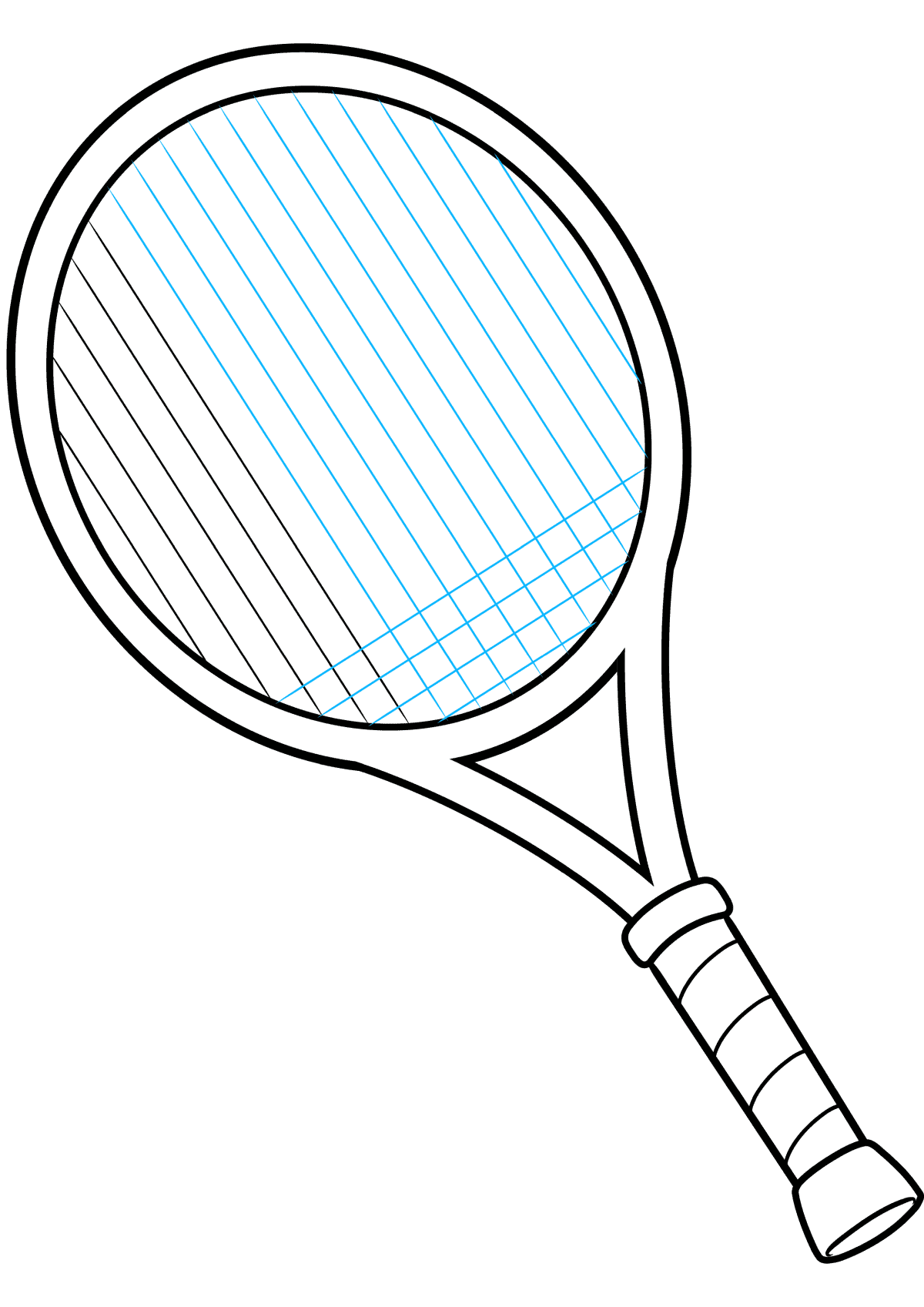 How To Draw A Tennis Racket Step By Step Easy Drawing