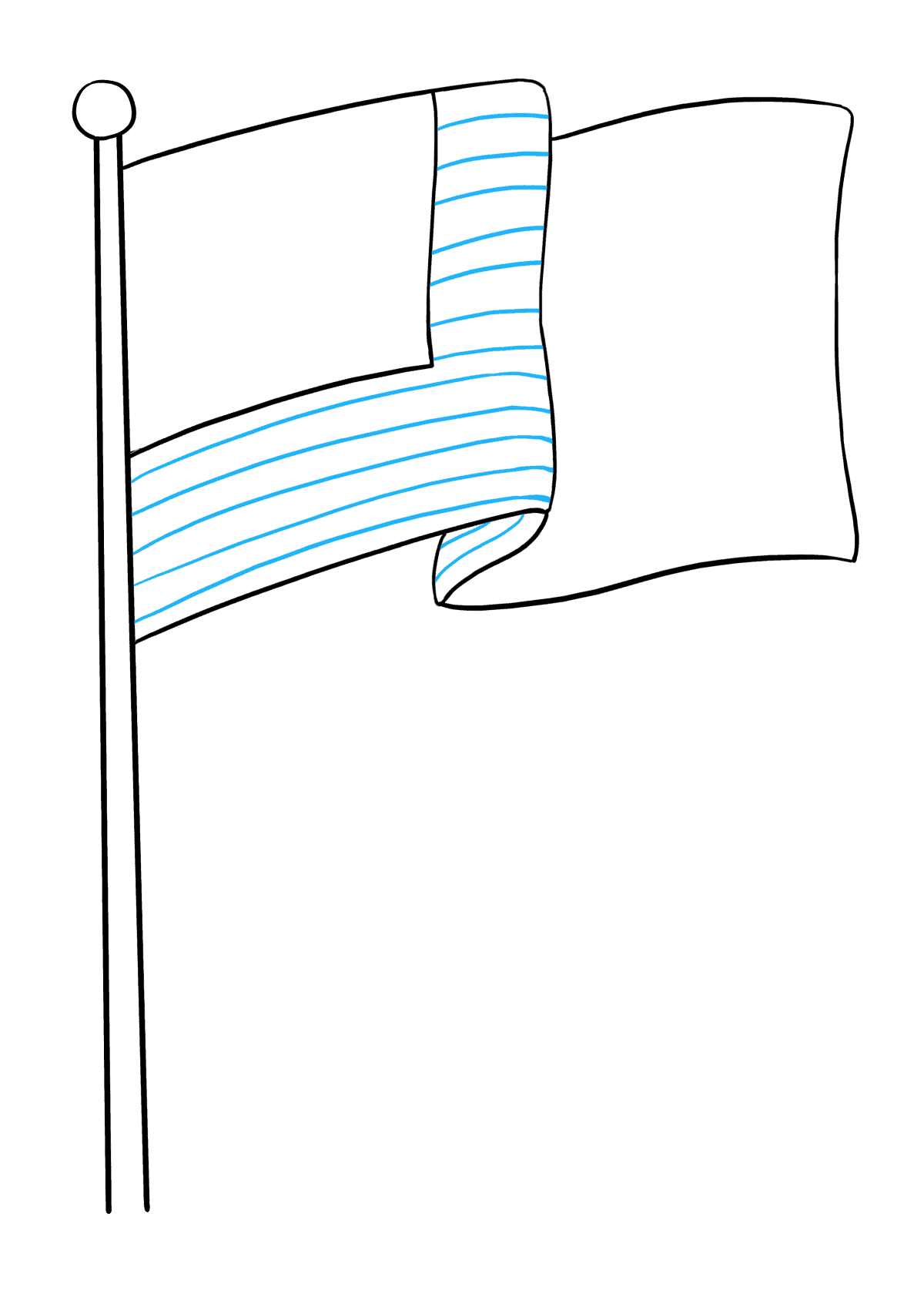 How To Draw A Wavy Flag Easy