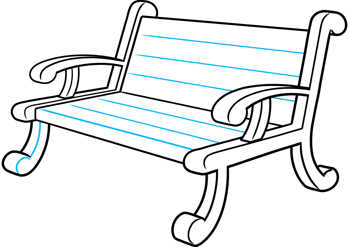 How To Draw A Garden Bench