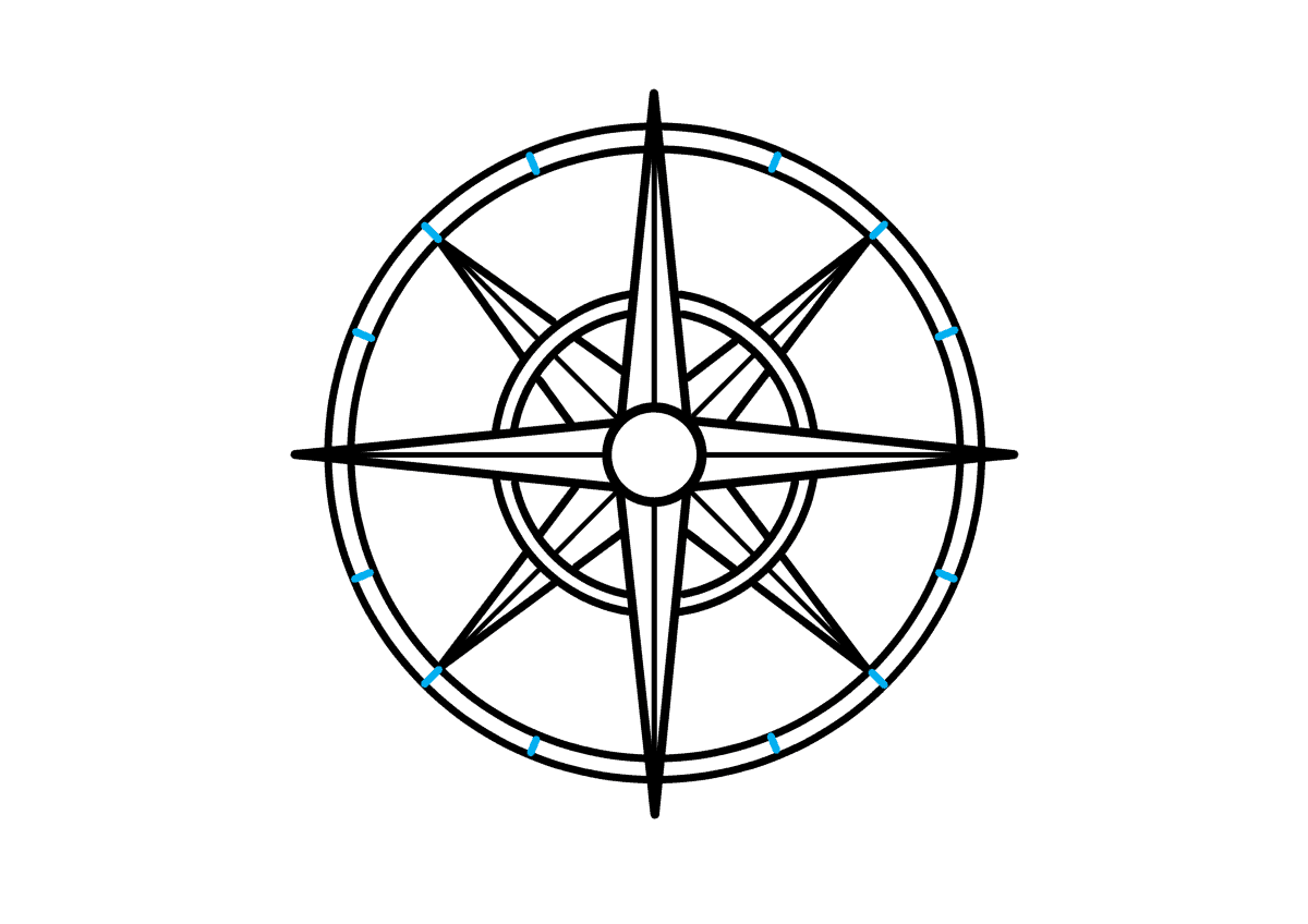 How To Draw A Simple Compass Rose Diy Compass Rose