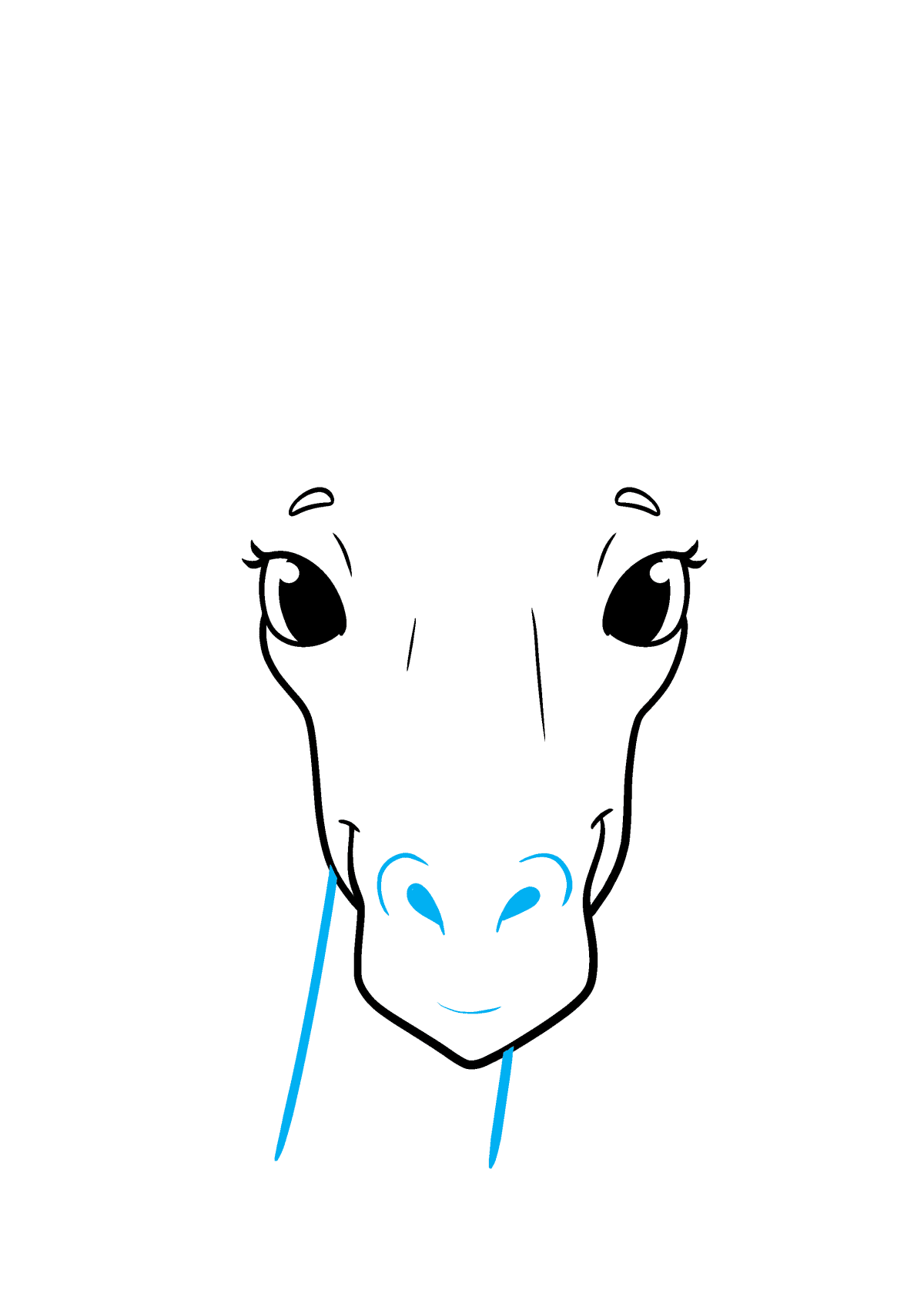 Giraffe Face Outline Drawing