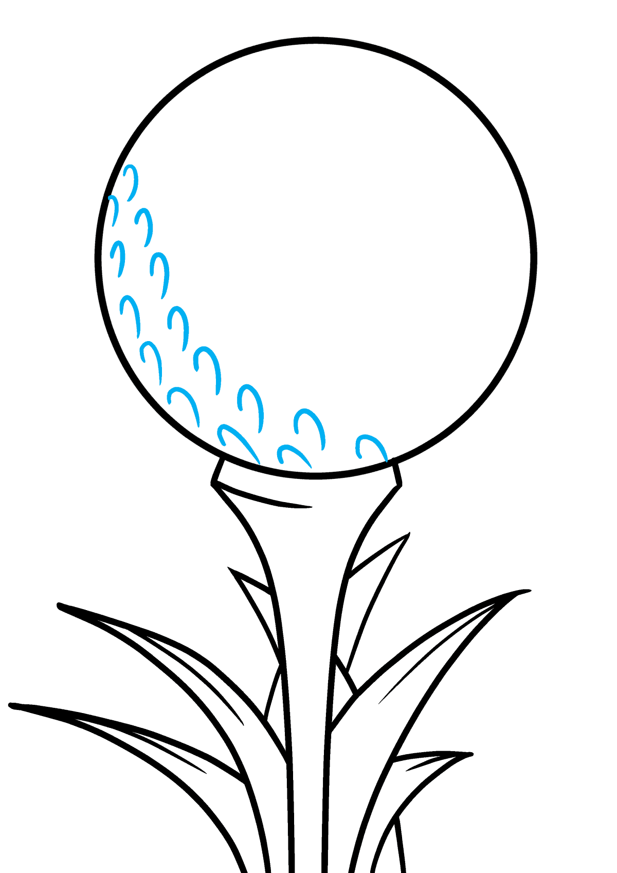 How To Draw A Golf Ball On A Tee