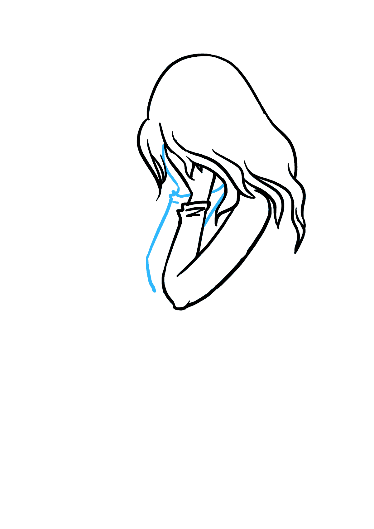 Girl Crying Drawing Base