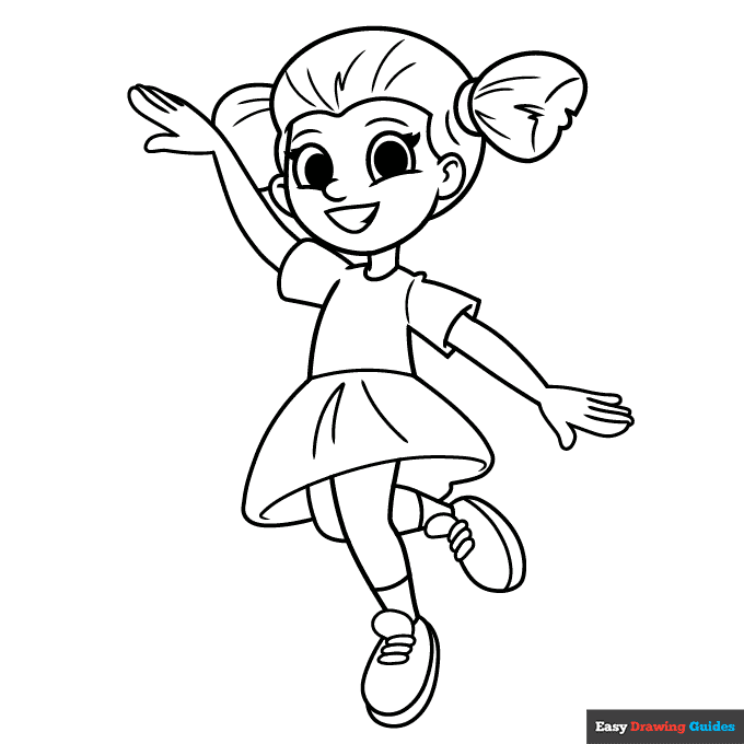How to Draw a Dancing Girl - Really Easy Drawing Tutorial