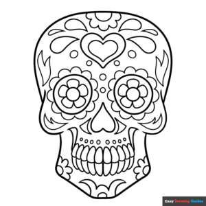 How to Draw a Dia de Los Muertos Skull - Really Easy Drawing Tutorial