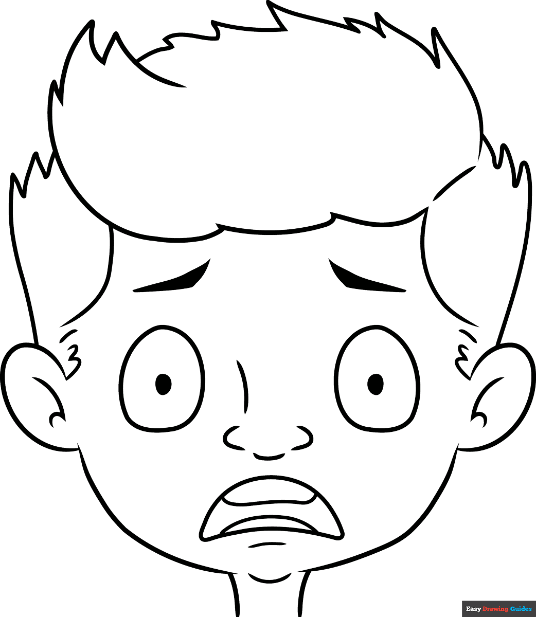 Scared Face Coloring Page Easy Drawing Guides Scared Face Coloring Page Easy Drawing Guides