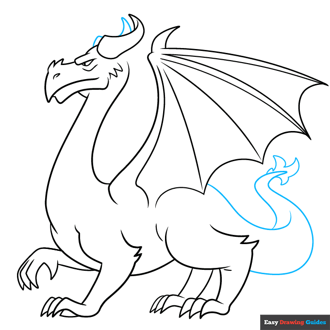 Cartoon Scary Dragon Drawing