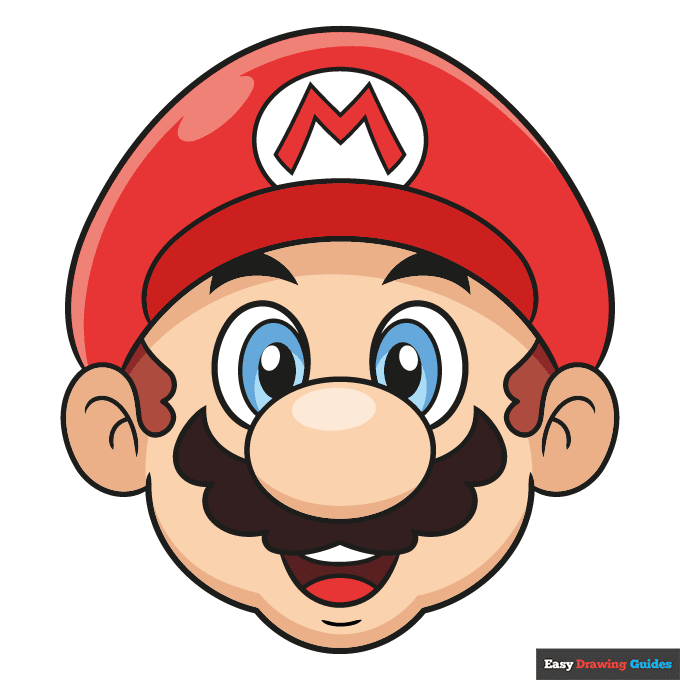 How To Draw An Easy Mario Face Drawing Really Easy Drawing Tutorial