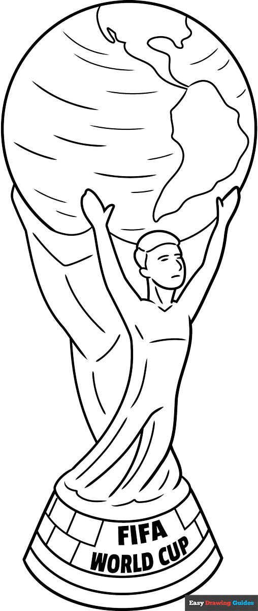 FIFA World Cup Trophy Coloring Page Easy Drawing Guides FIFA World Cup Trophy Coloring Page Easy Drawing Guides